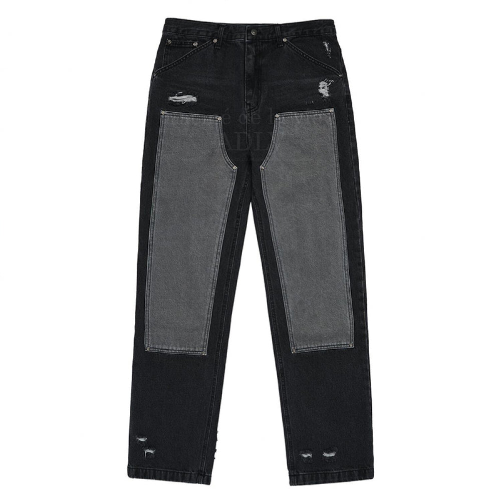 FATIGUE COLOR BLOCK DENIM PANTS BLACK – ADLV Australia